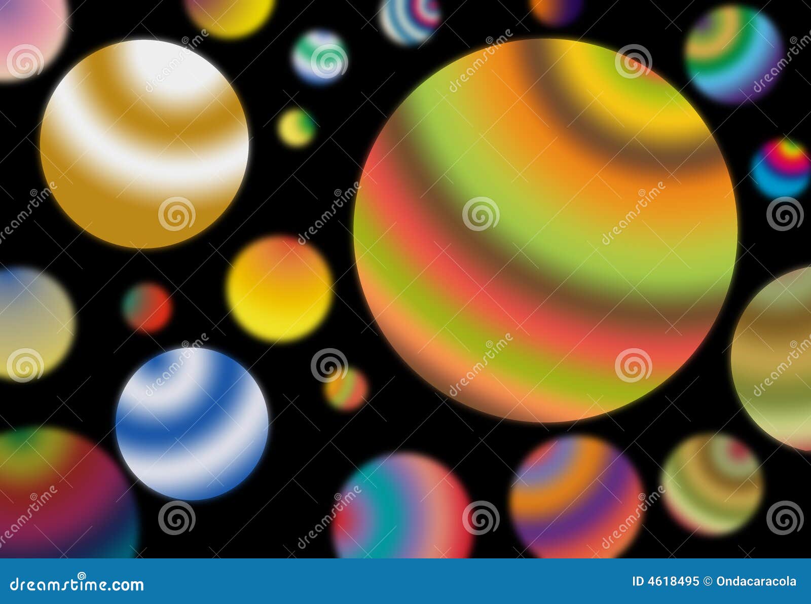 Colored planets stock illustration. Illustration of ball - 4618495