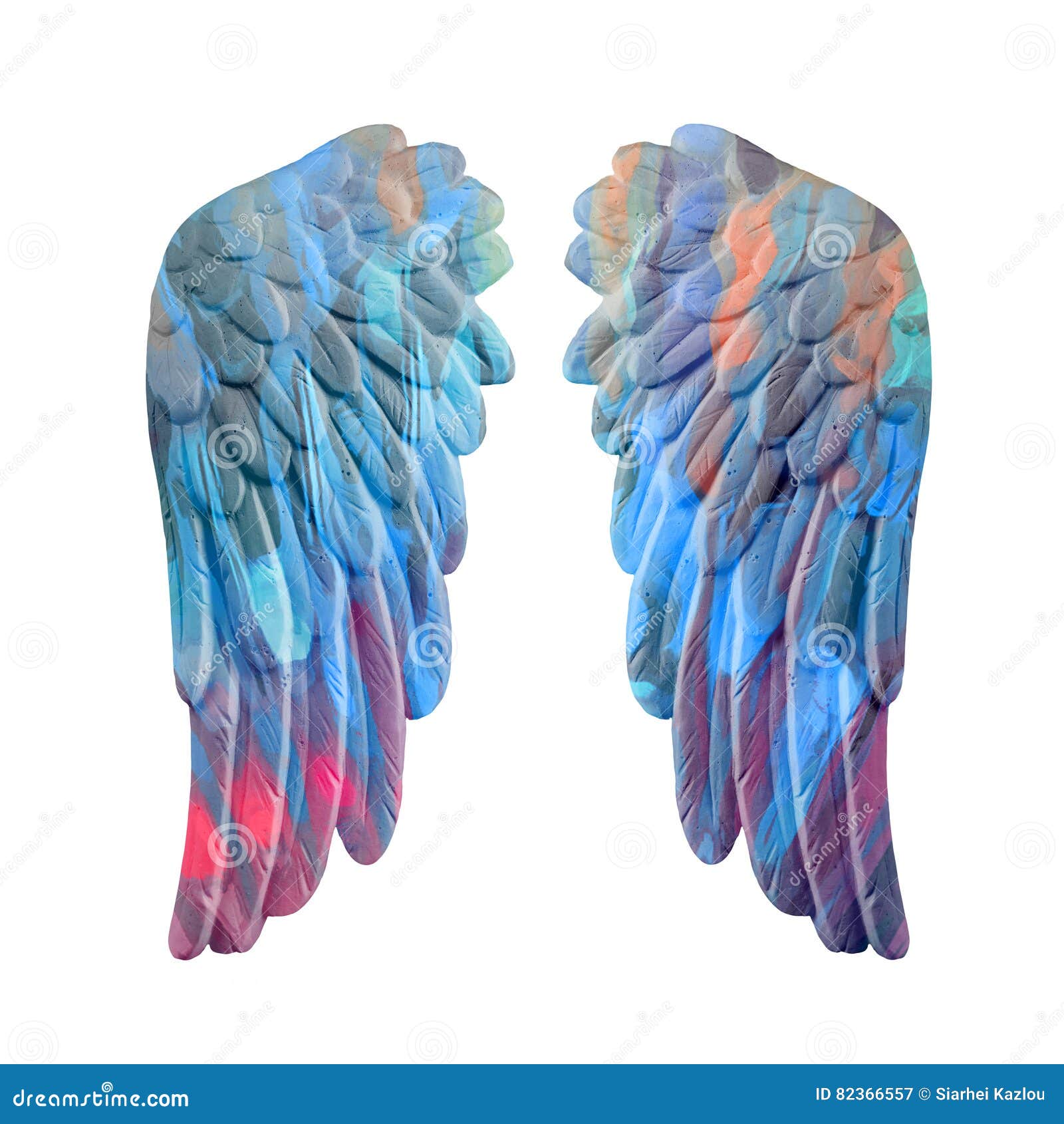 Colored plaster wings stock image. Image of gypsum, cherub - 82366557