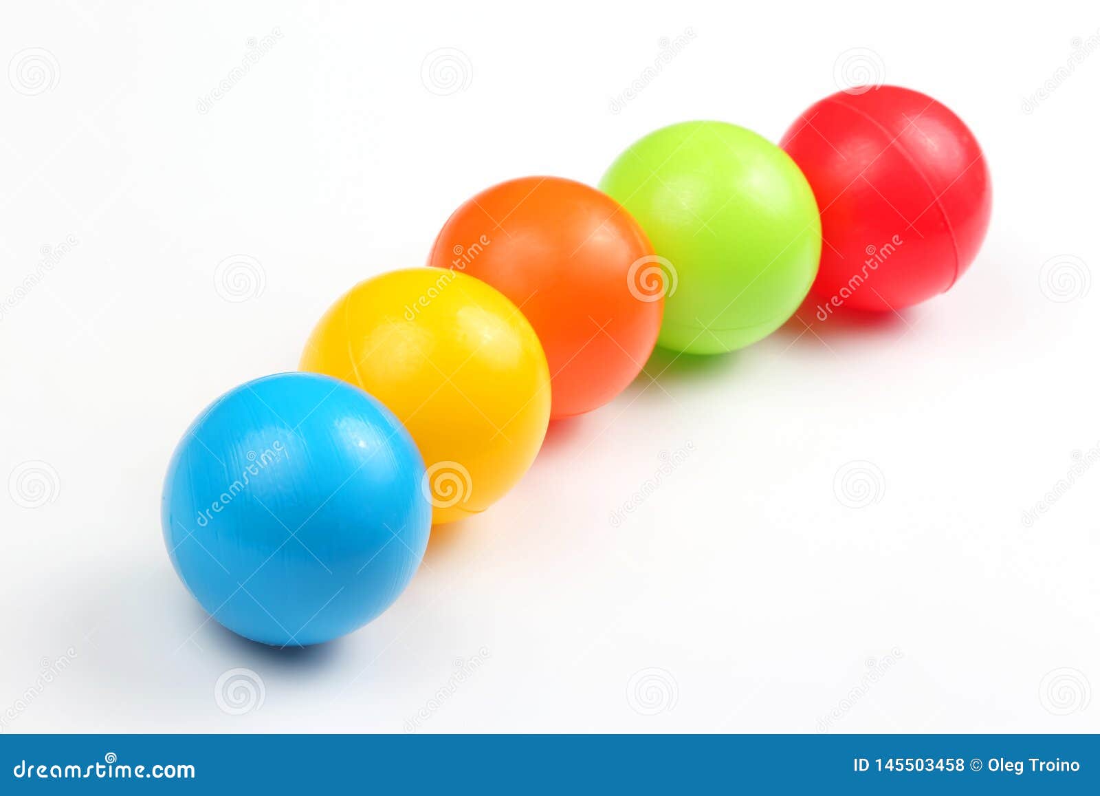 Colored Plastic Balls on White Background Stock Photo - Image of ...