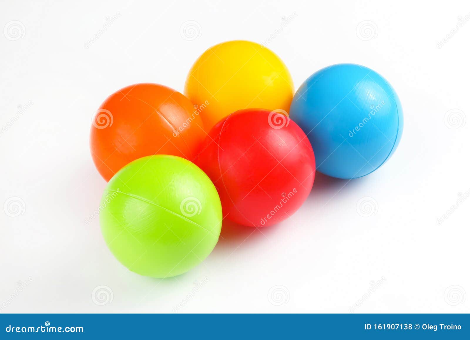 Colored Plastic Balls on White Background Stock Photo - Image of round ...
