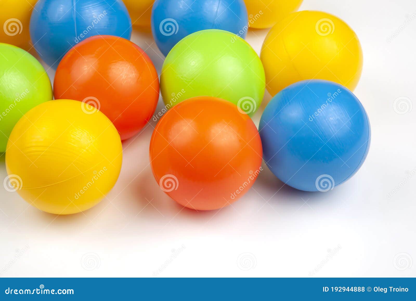 Colored Plastic Balls on White Background Stock Photo - Image of ball ...