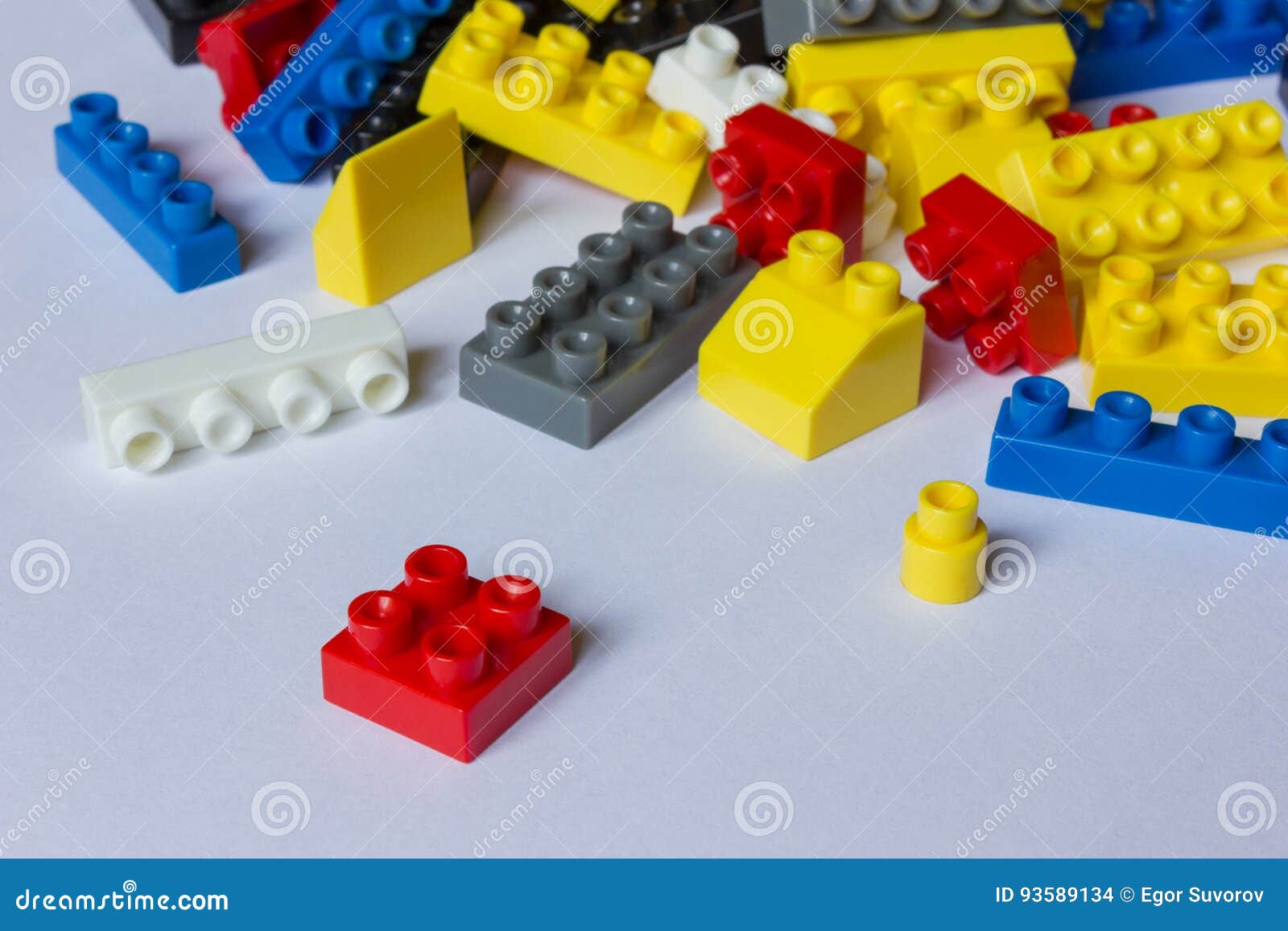 Colored Plastic Blocks on White Stock Photo - Image of multicolor ...