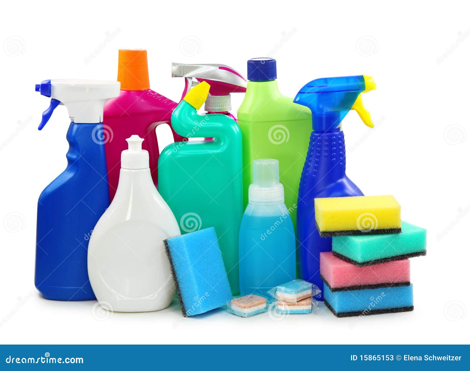Colored plastic bottles stock image. Image of isolated - 15865153