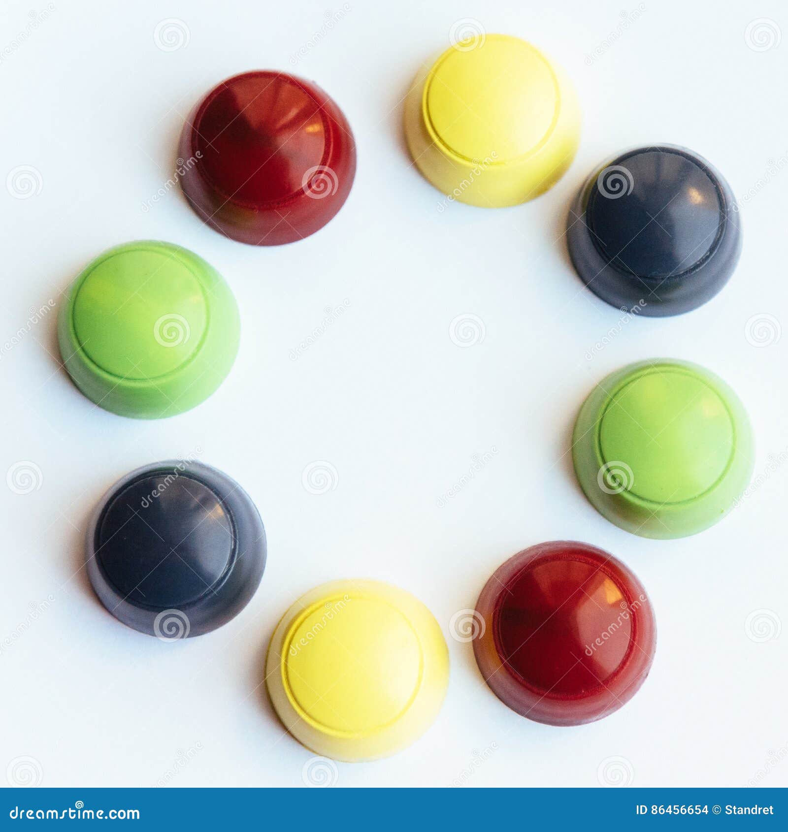 Colored Plastic Caps Isolated on White Background Stock Photo - Image ...