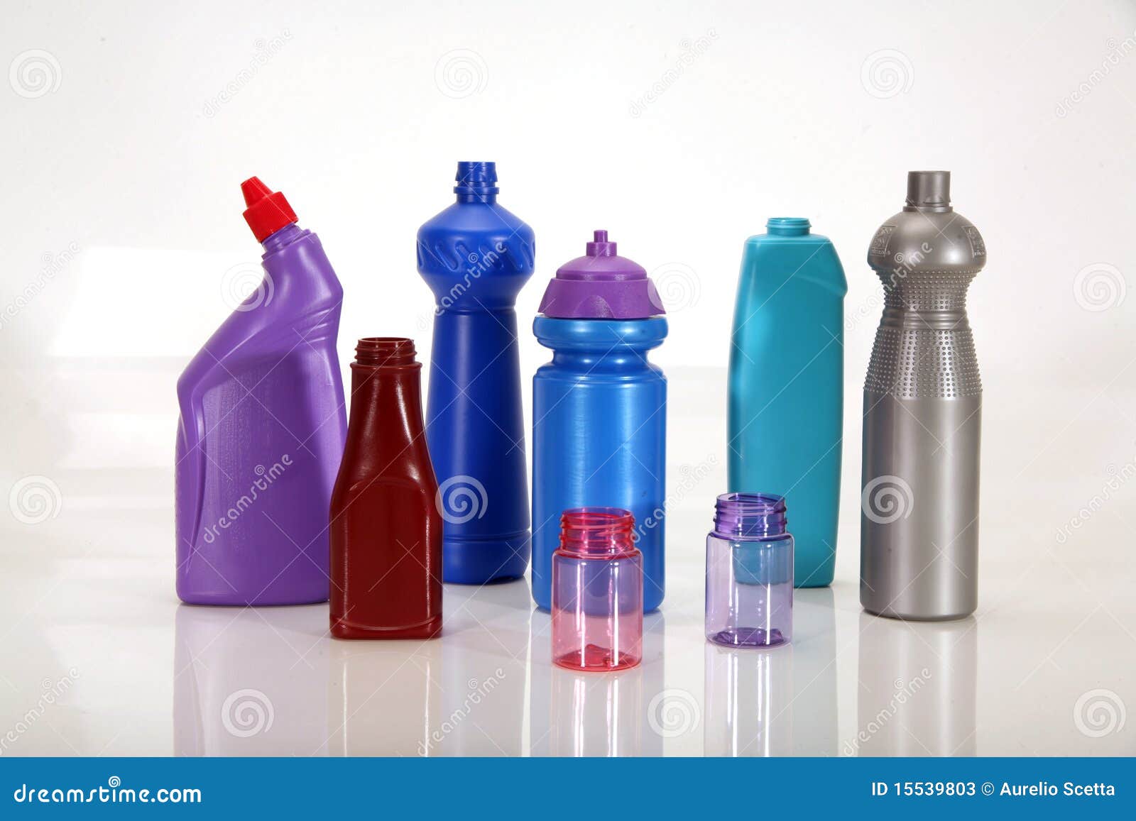 Colored plastic containers stock image. Image of recycling - 15539803