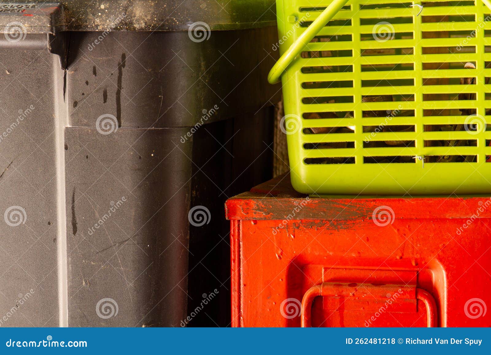 Colored Plastic Containers for Background Use Stock Photo - Image of ...
