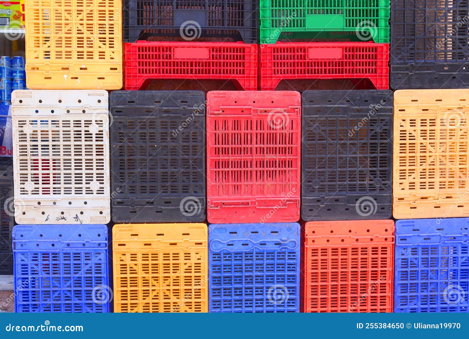 Colored Plastic Crate Texture Close Up Photo Stock Photo - Image of ...