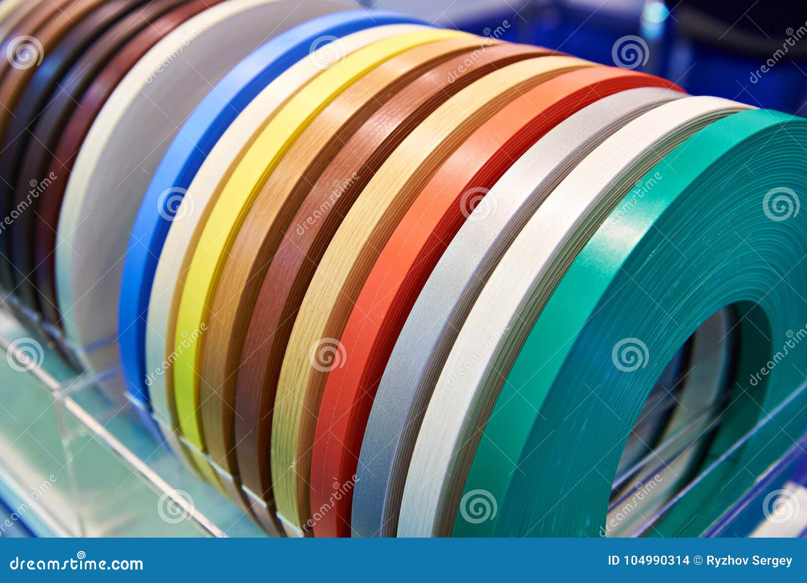 Colored Plastic Films for End Face of Furniture Panels Stock Photo ...