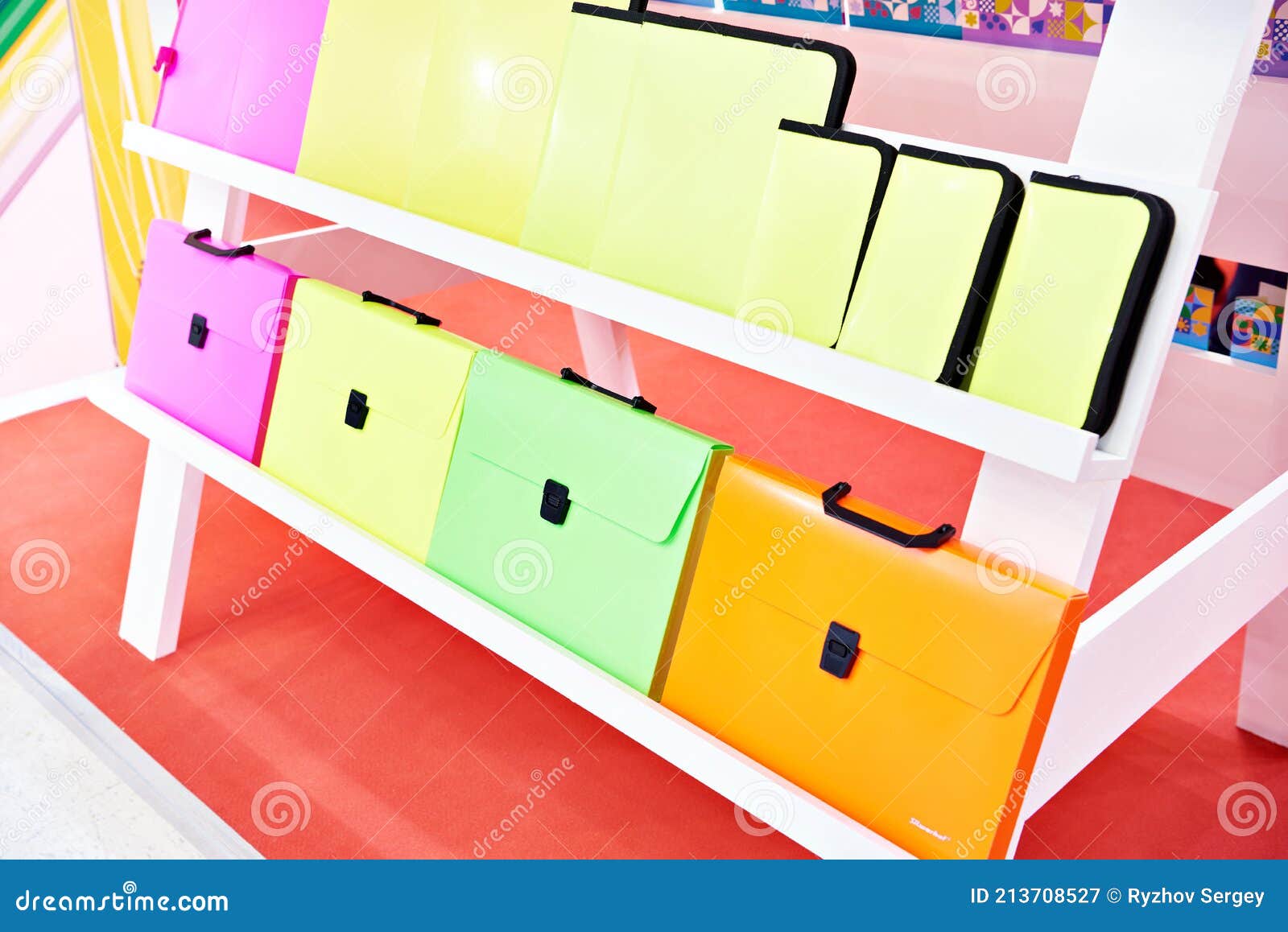 Colored Plastic Folder for Papers in Store Stock Image - Image of paper ...