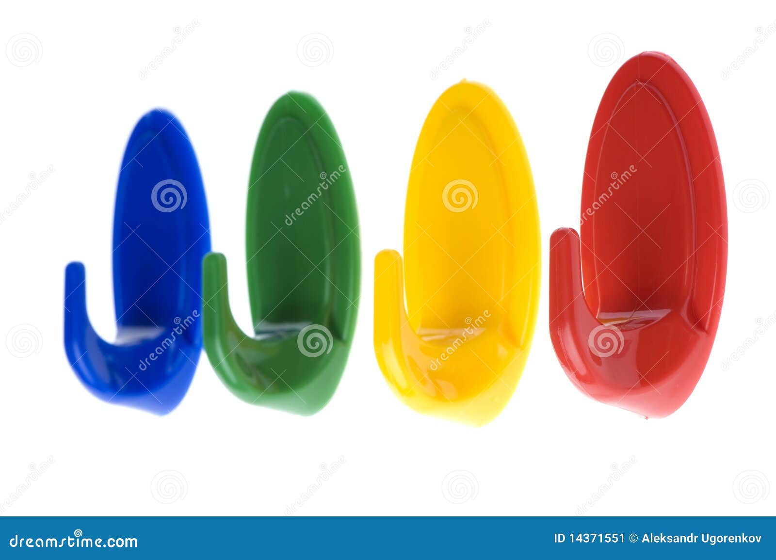 Colored Plastic Hook Isolated Stock Image - Image of hook, white: 14371551