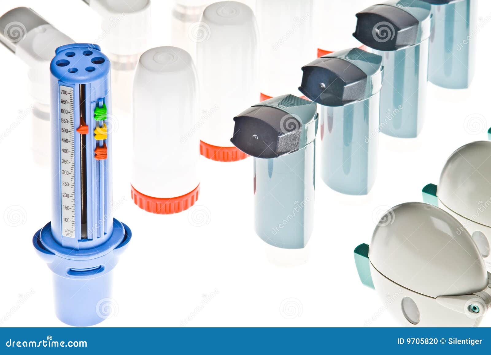 Colored Plastic Inhalers and PEF Stock Photo - Image of equipment ...