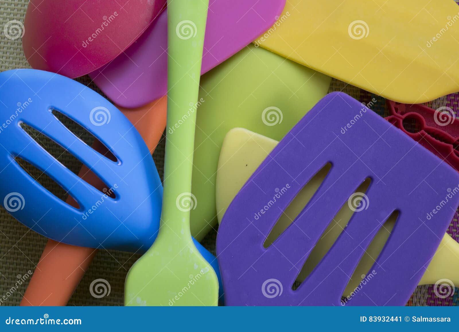 Colored plastic ladles stock image. Image of variety - 83932441