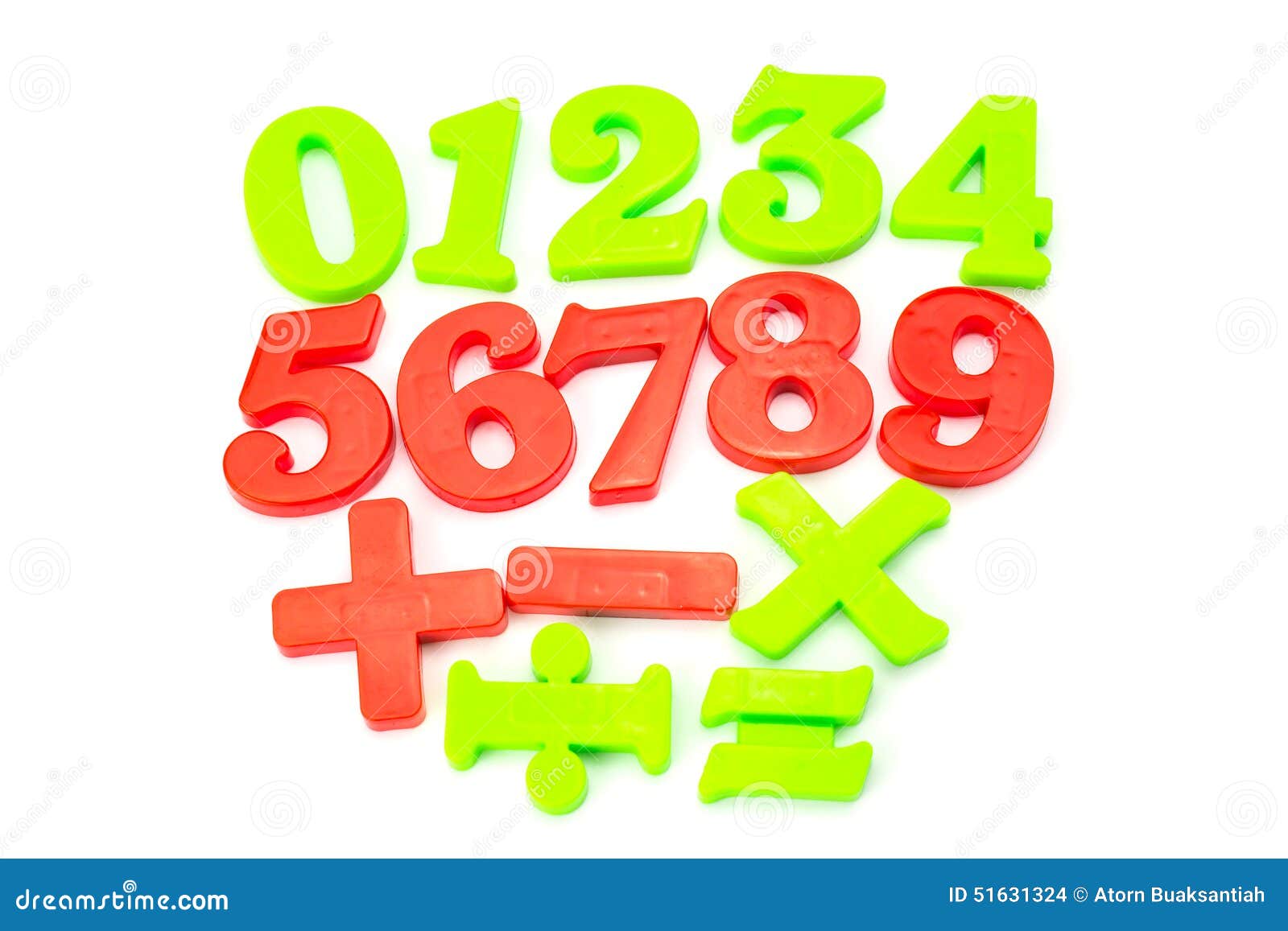Colored Plastic Magnetic Numbers Stock Photo - Image of communication ...
