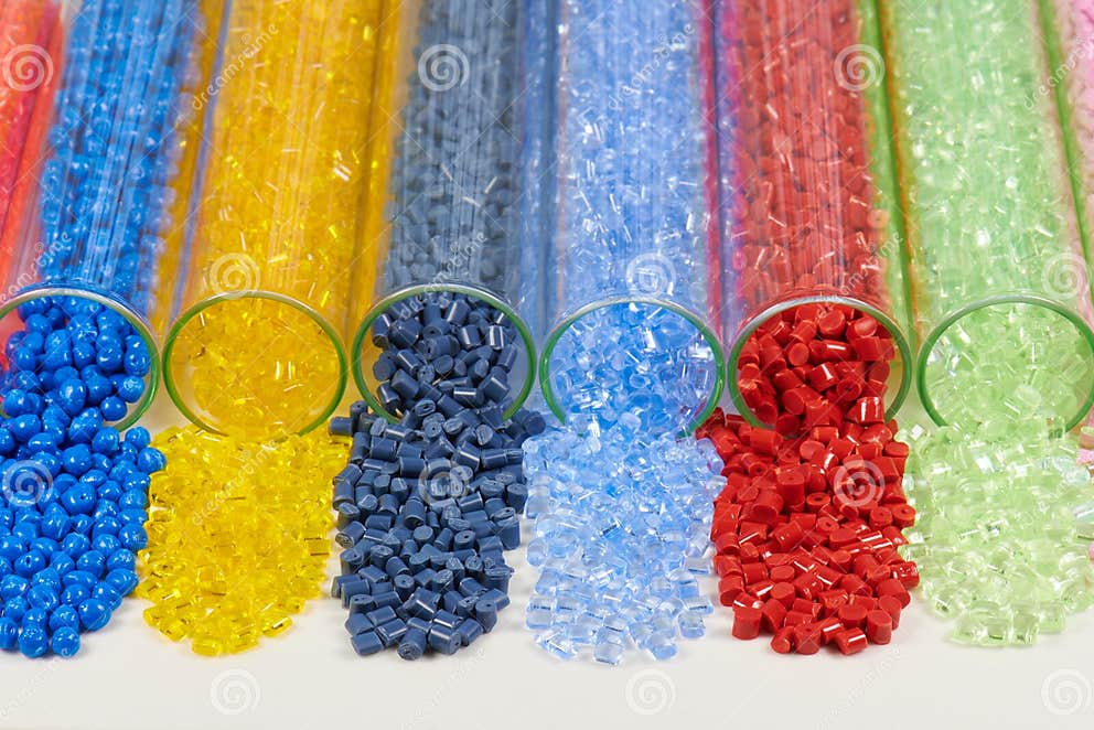 Colored Plastic Resins in Test Tubes in Laboratory Stock Image - Image ...