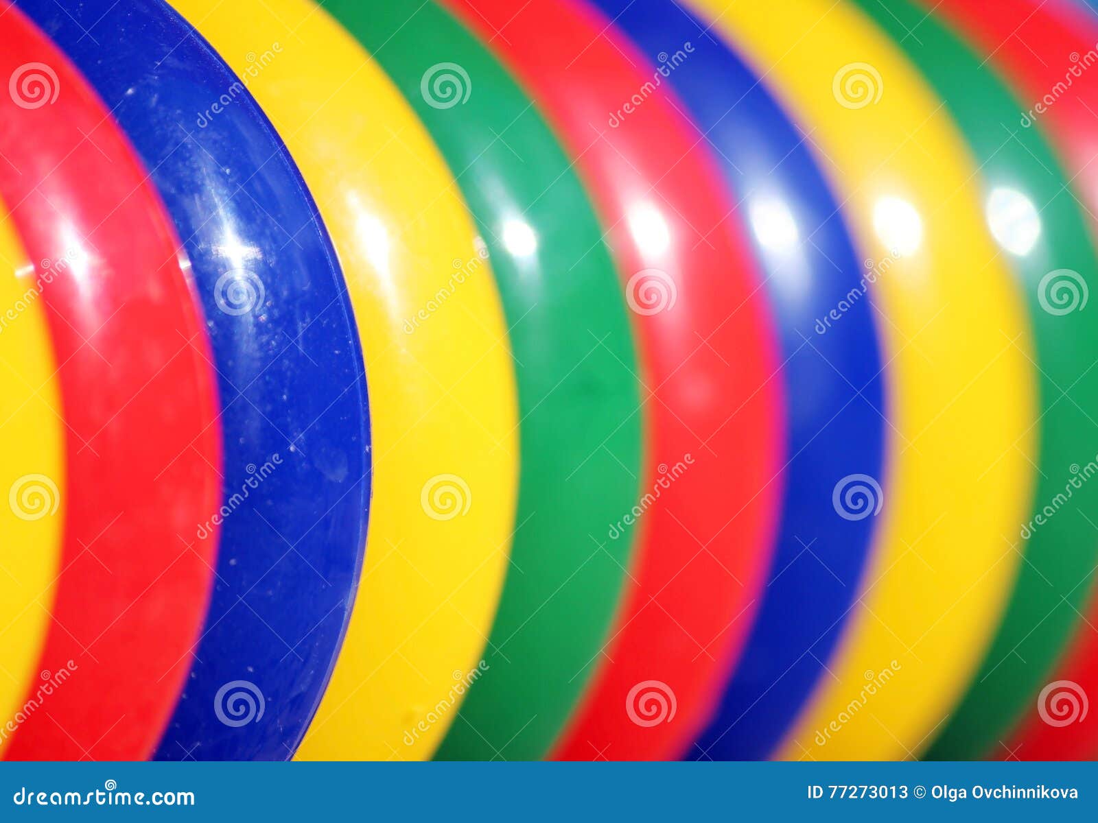 Colored Plastic Rings on the Playground for Games and Children S ...