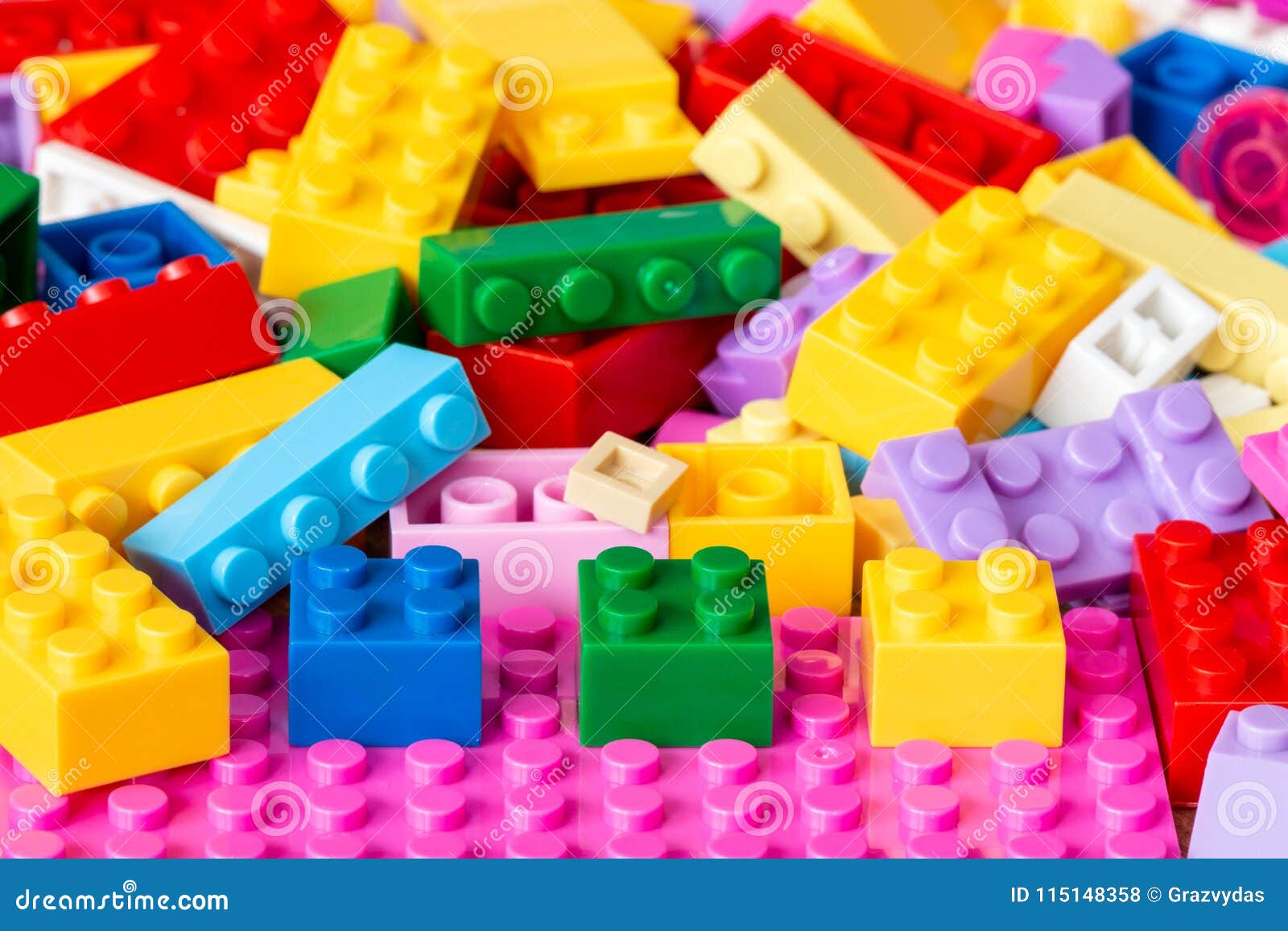 Colored plastic toy bricks stock photo. Image of games - 115148358