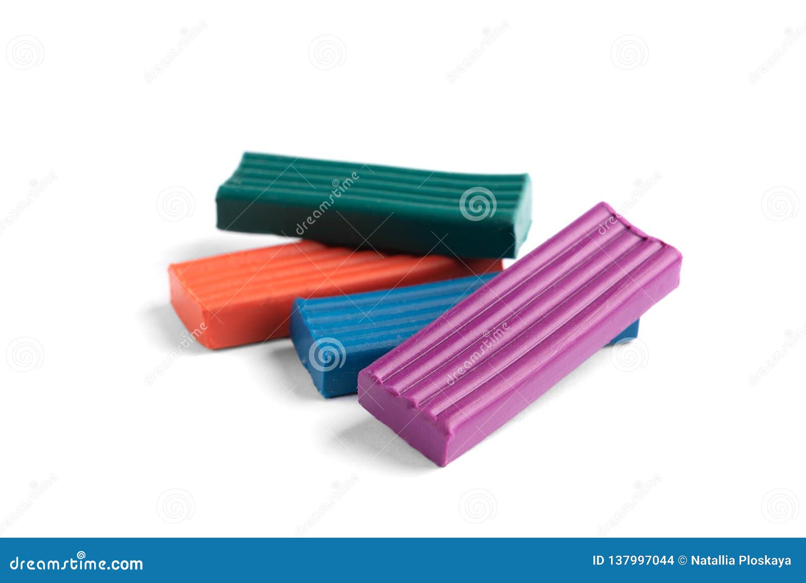 Colored Plasticine Isolated on White Background. Stock Photo - Image of ...