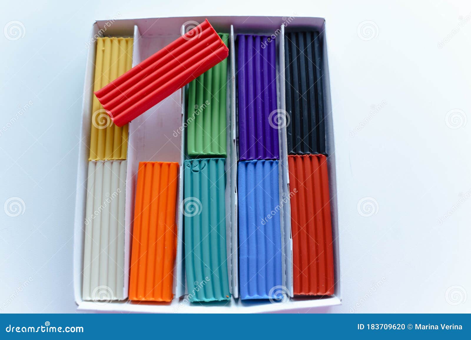Colored Plasticine for Modeling in a Box Stock Photo - Image of ...