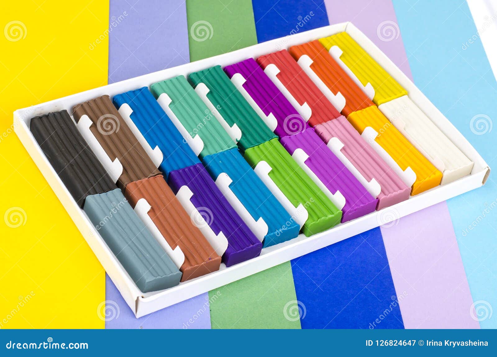 Colored Plasticine for Molding in Box Stock Image - Image of molding ...