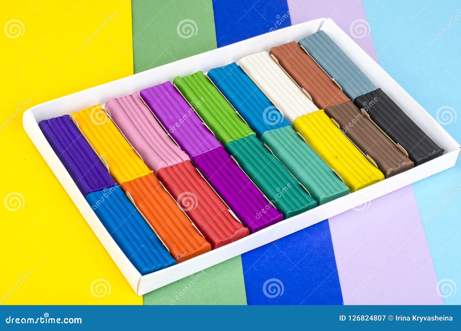 Colored Plasticine for Molding in Box Stock Image - Image of education ...