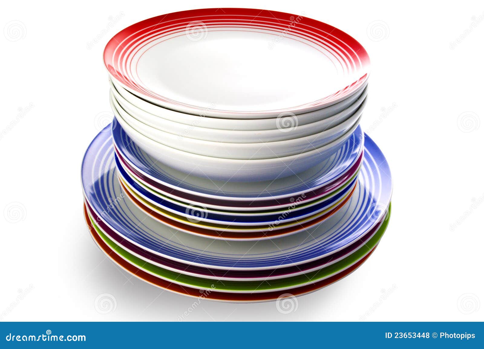 Colored plate stock photo. Image of group, battery, restaurant - 23653448