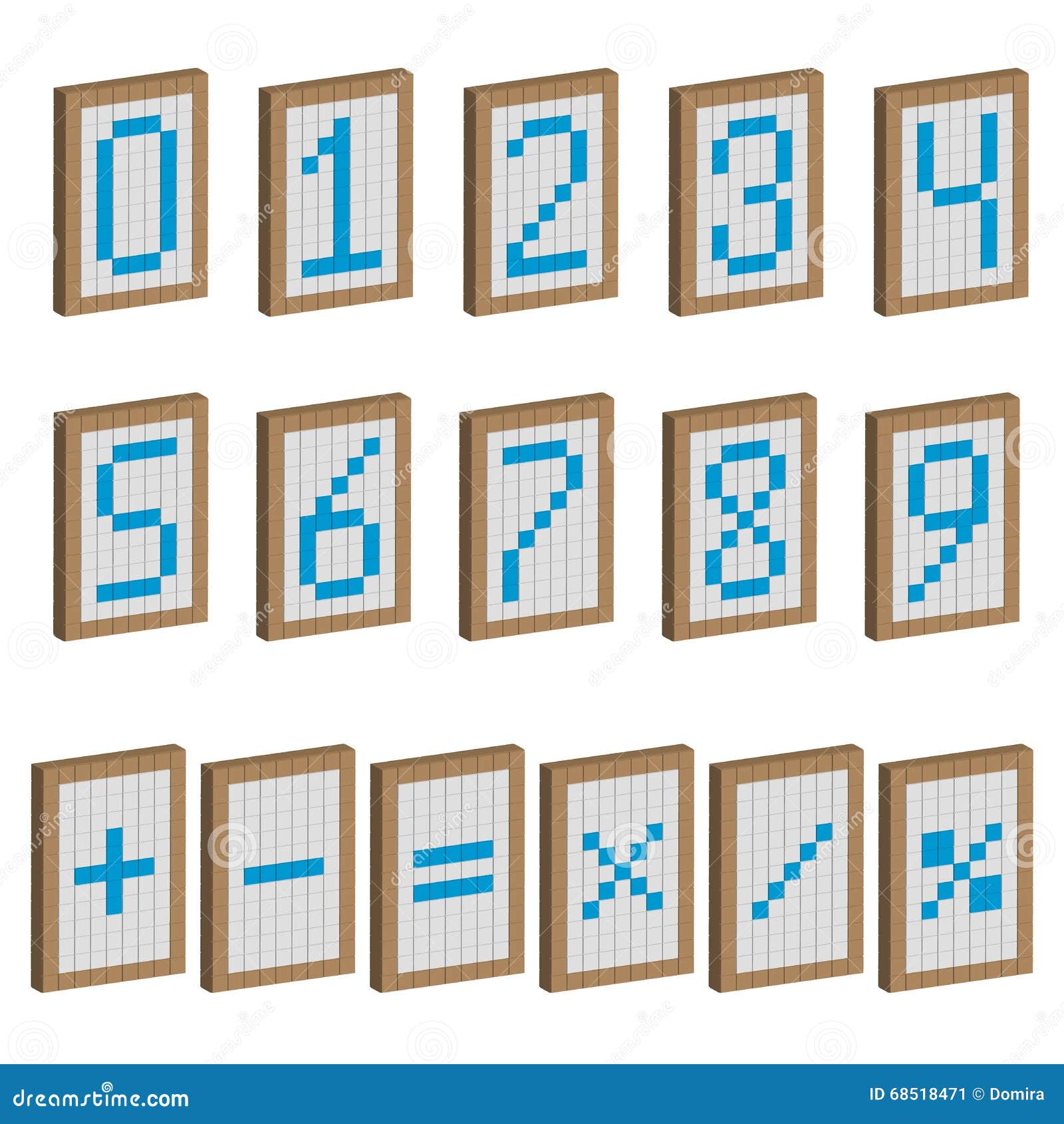 Colored Plates with Numbers and Mathematical Symbols Stock Vector ...