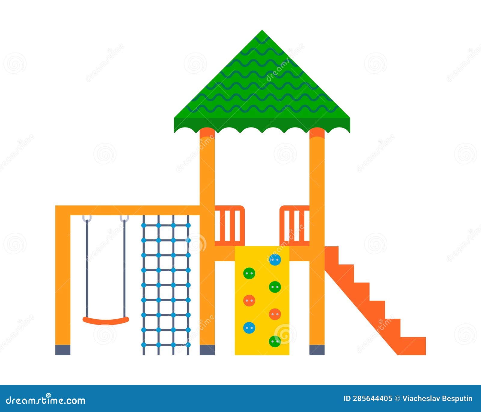 Colored Playground on a White Background. Stock Vector - Illustration ...