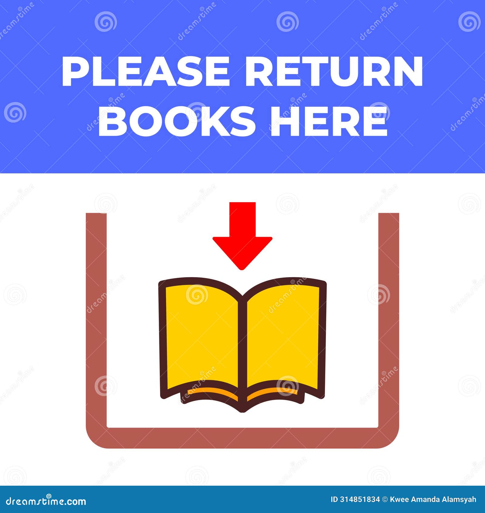 Please Return Books Here Poster Sign Vector Stock Illustration ...
