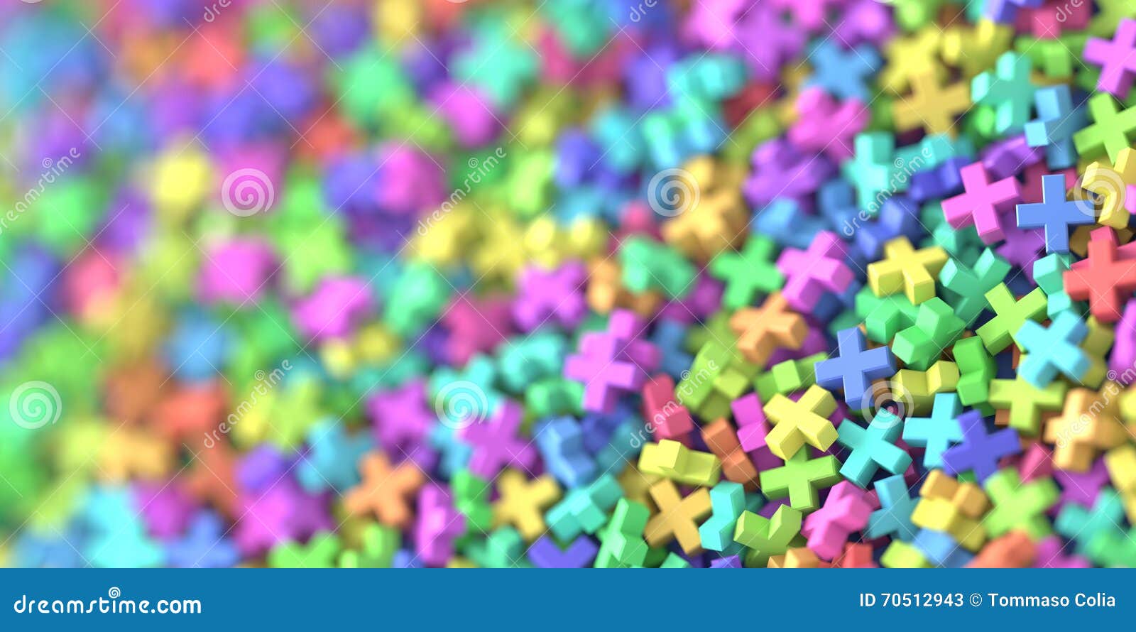 Colored Plus Symbols Background, 3d Rendering Stock Image ...