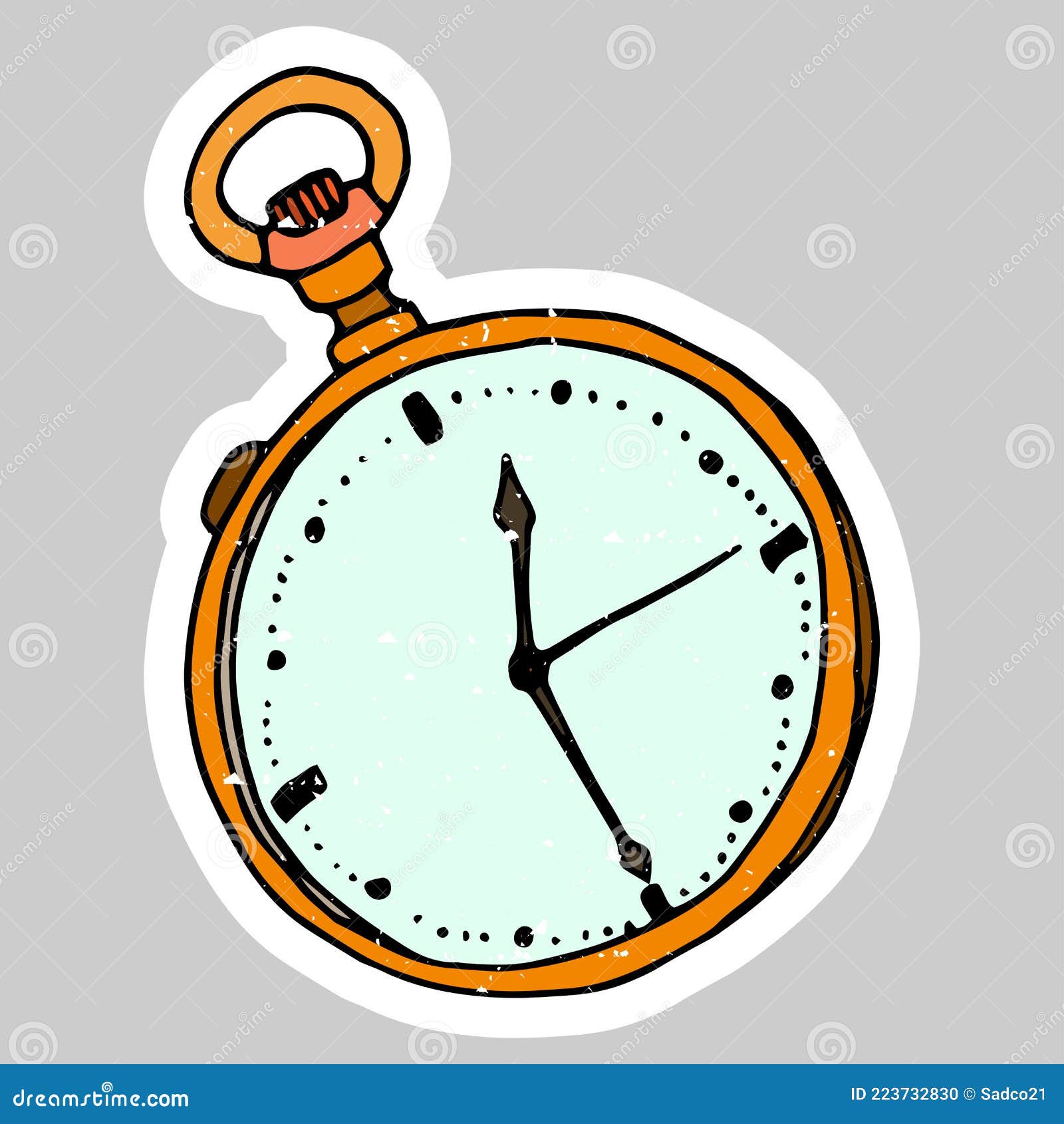 Colored Pocket Watch Doodle Stock Vector - Illustration of time, sketch ...