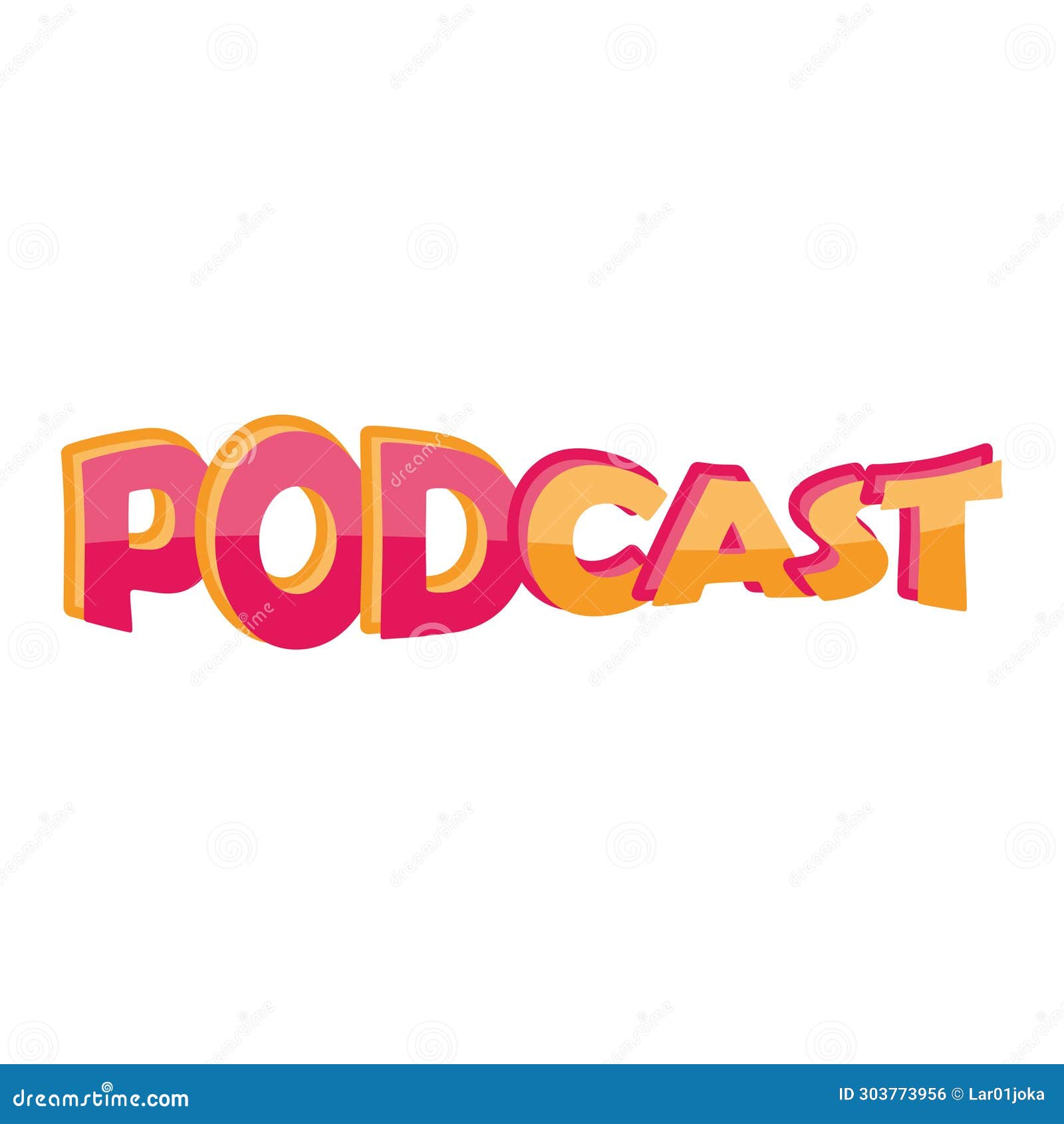 Colored Podcast Lettering Vector Stock Illustration - Illustration of ...