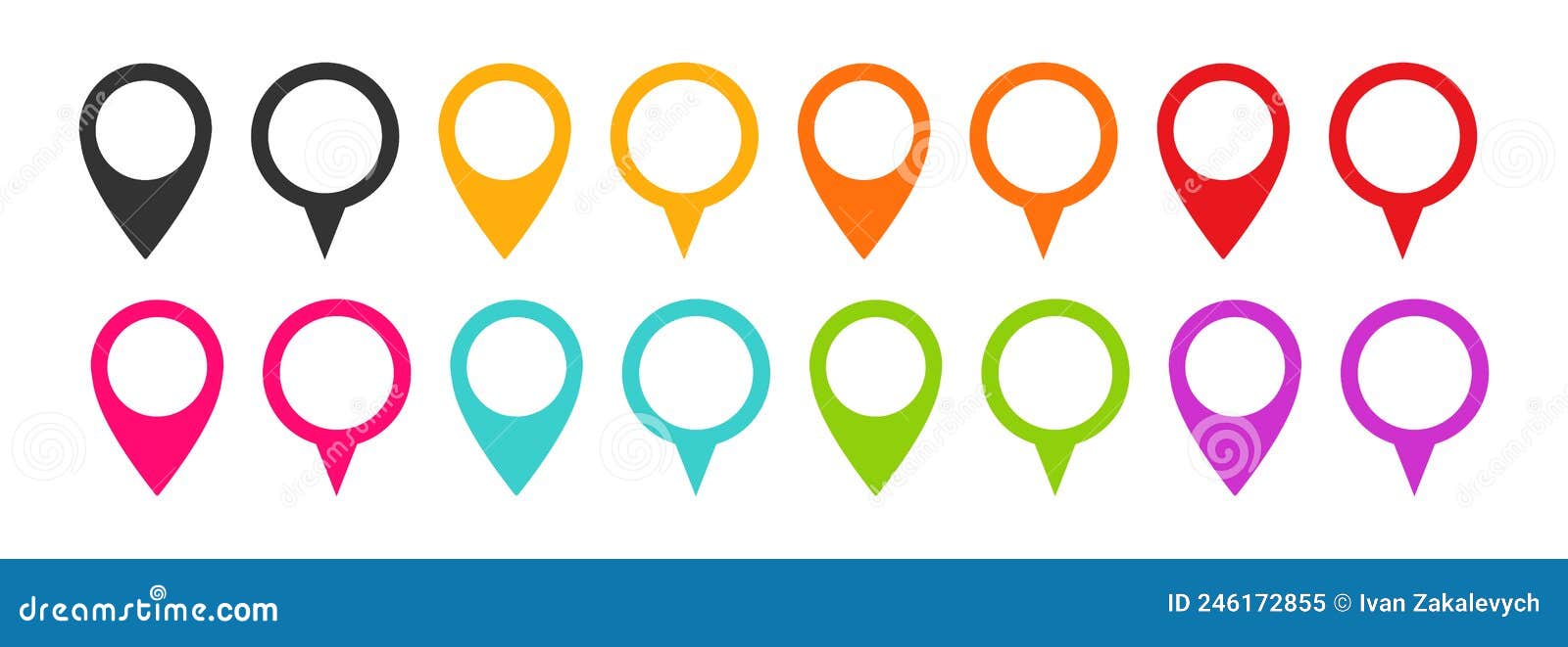 Colored Pointers Icon. Navigation Symbol. Sign Gps Vector Stock Vector ...