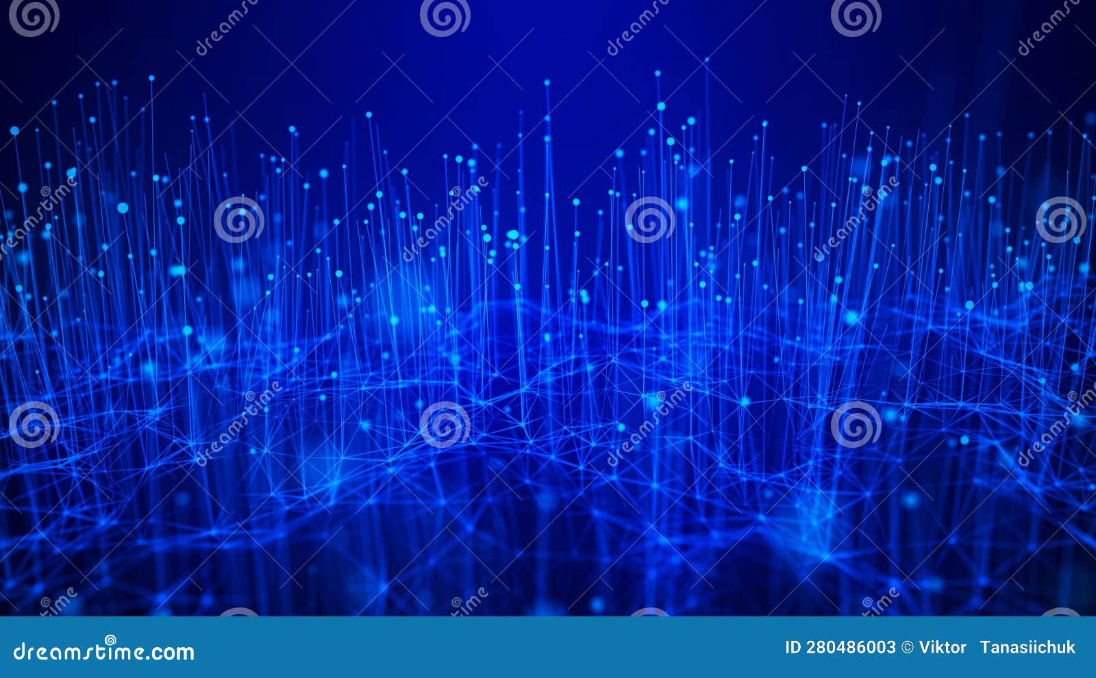 Colored Polygonal Space. Connection Dots and Lines Structure. Digital ...