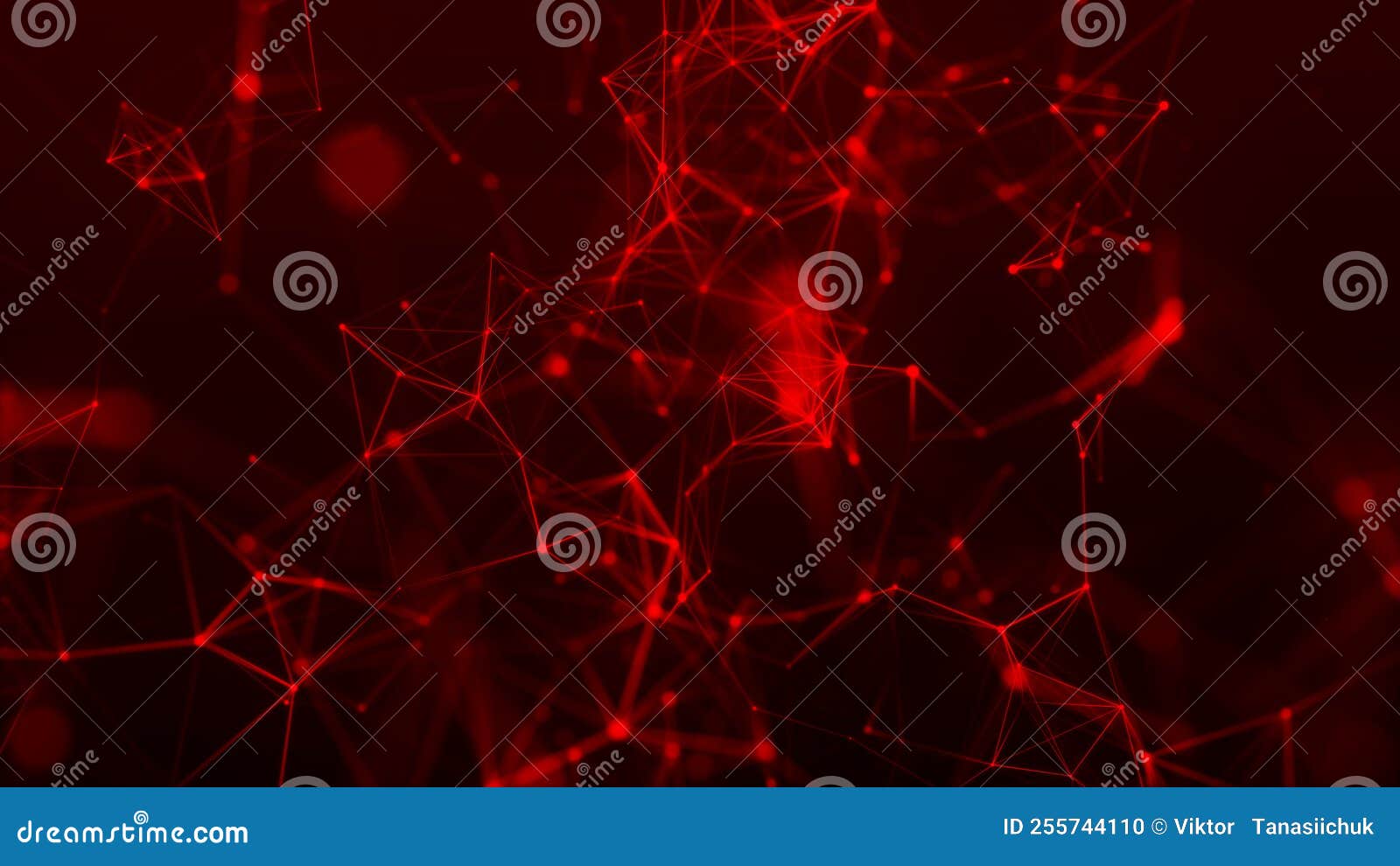 Colored Polygonal Space. Connection Dots and Lines Structure. Digital ...