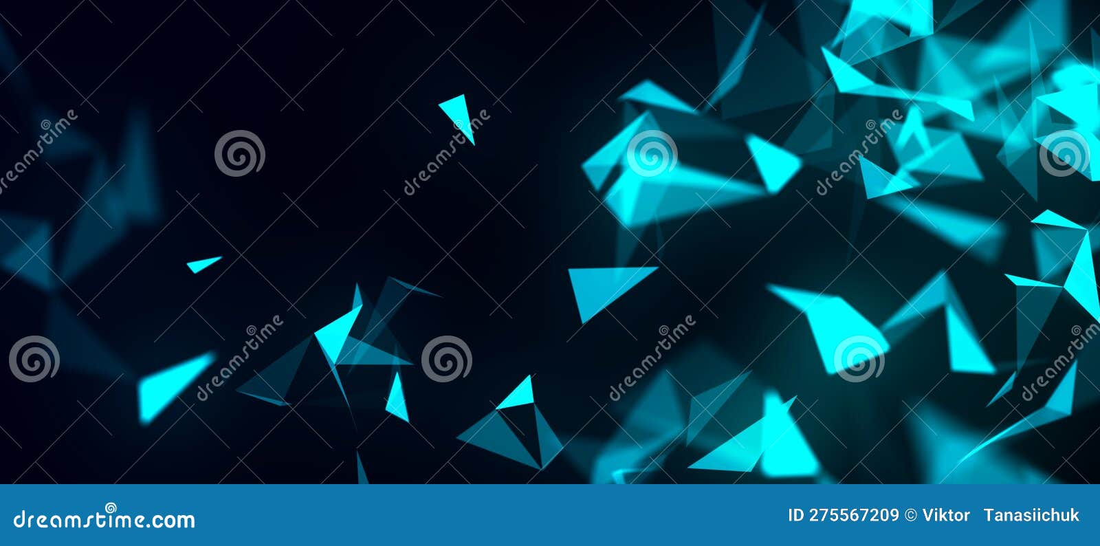 Colored Polygonal Space. Connection Dots and Lines Structure. Digital ...