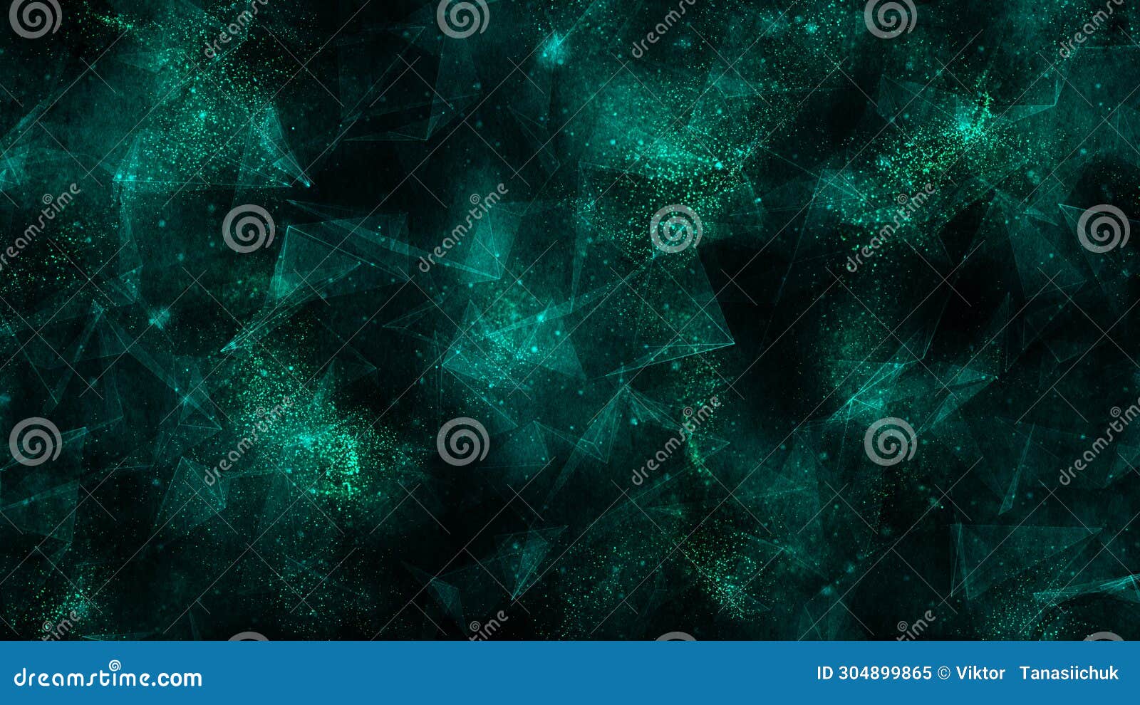 Colored Polygonal Space. Connection Dots and Lines Structure. Dynamic ...