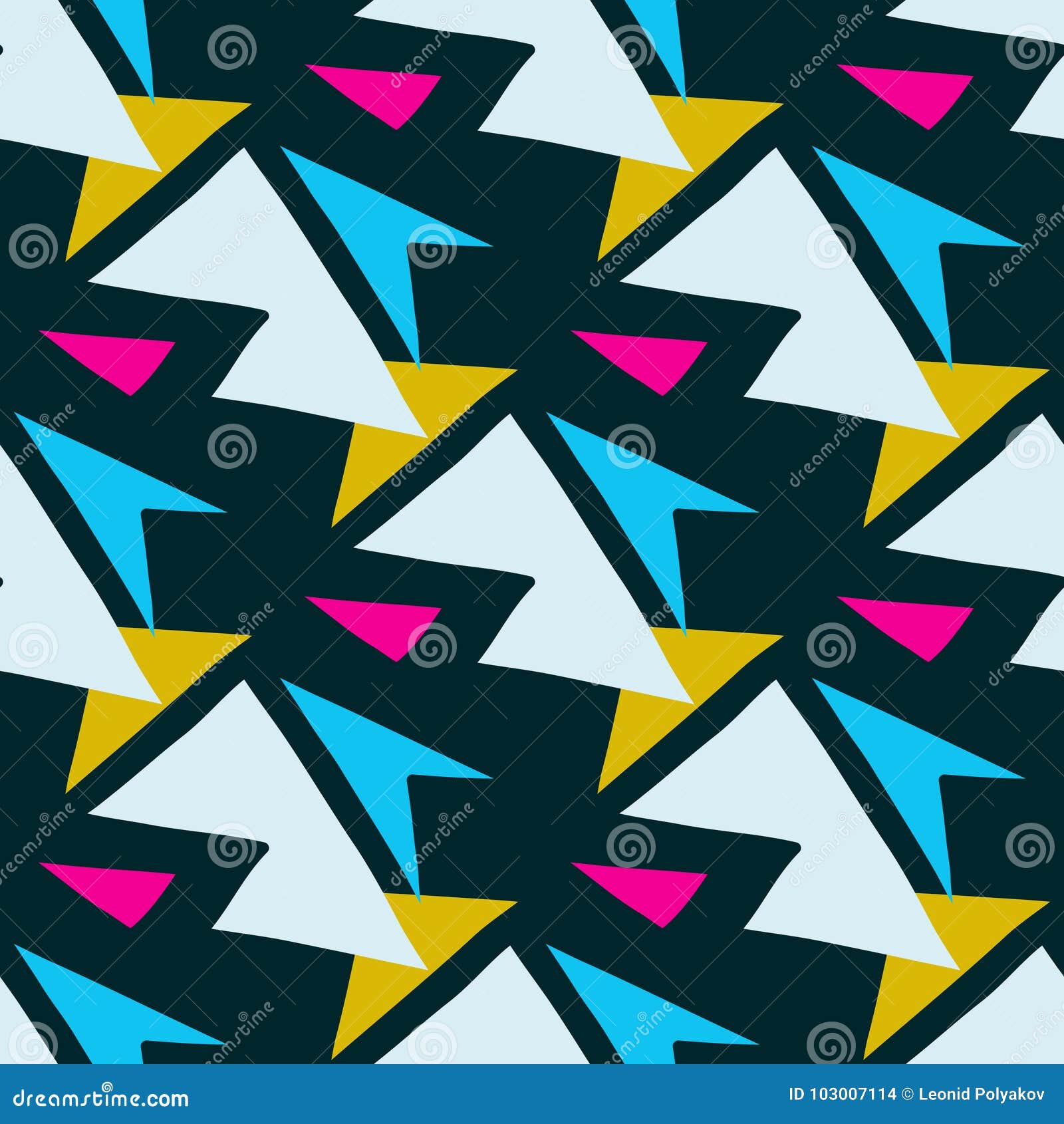 Colored Polygons on a Dark Background Seamless Geometric Pattern Stock ...