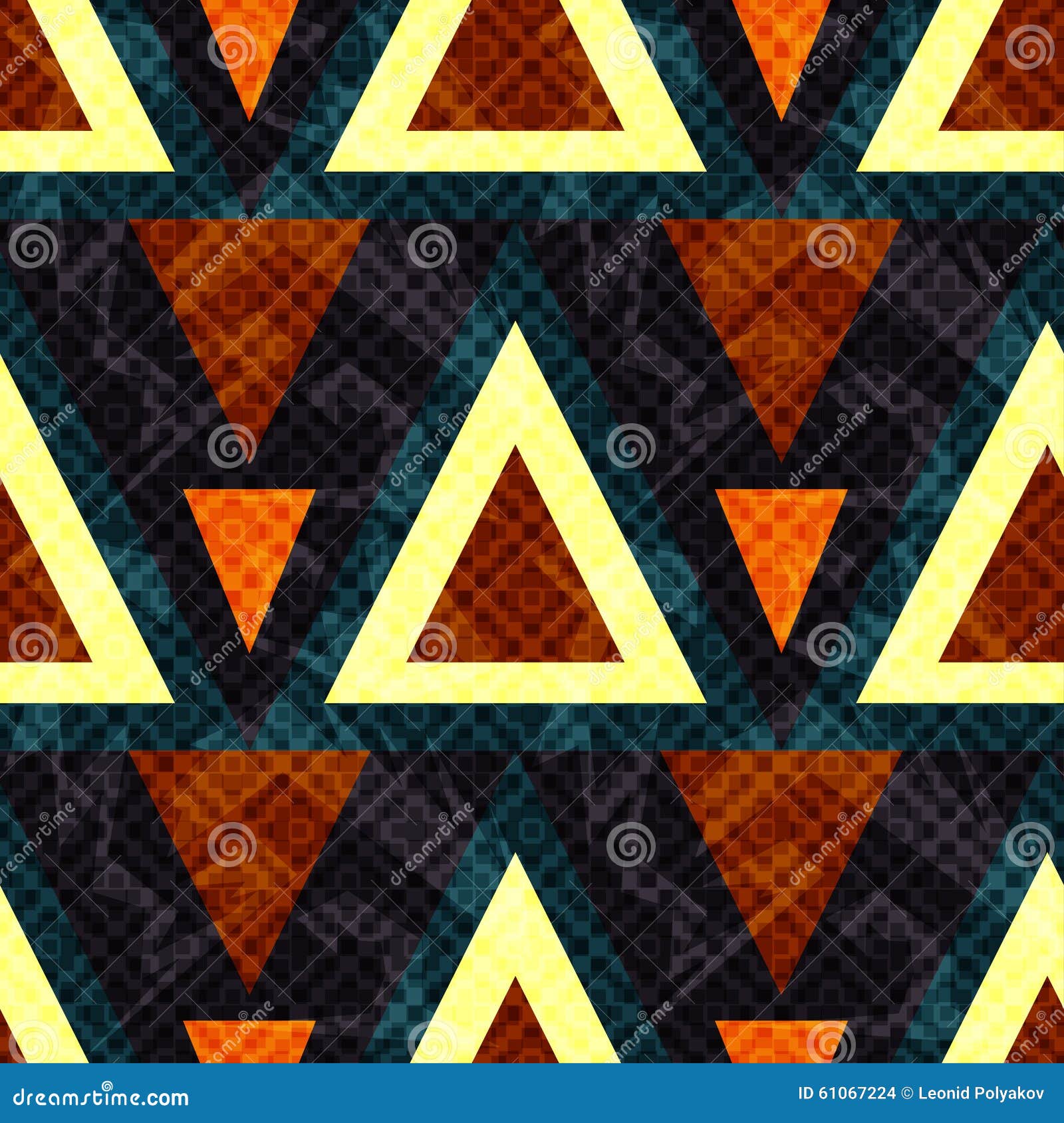 Colored Polygons in a Retro Style. Seamless Geometric Pattern Stock ...
