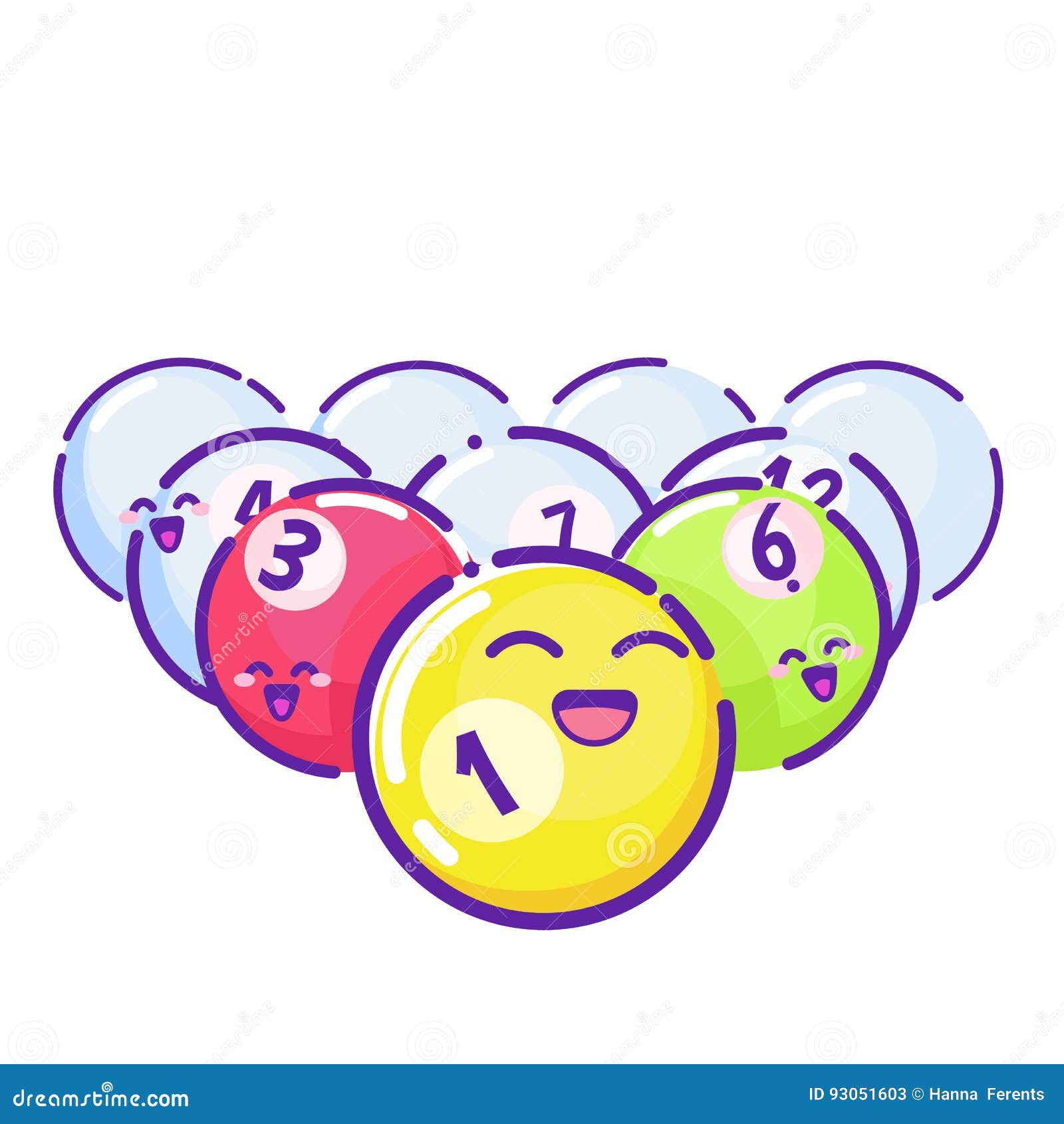 Colored Pool Balls. Flat Style with Long Shadows Stock Vector ...