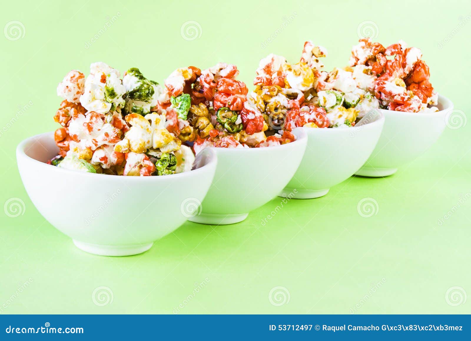 Colored pop corn stock image. Image of appetizer, green - 53712497