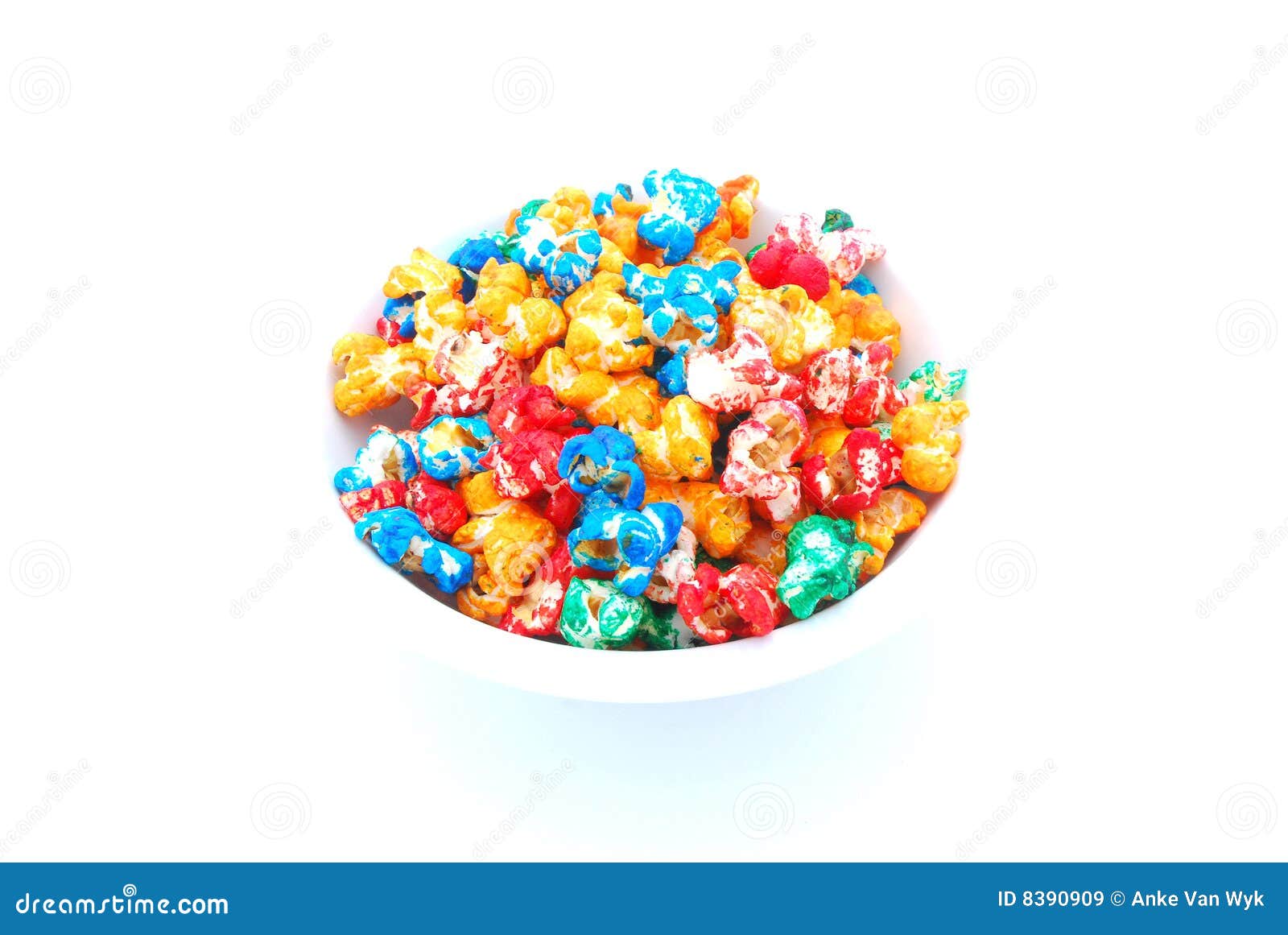 Colored popcorn стоковое изображение. изображение насчитывающей заедки ...