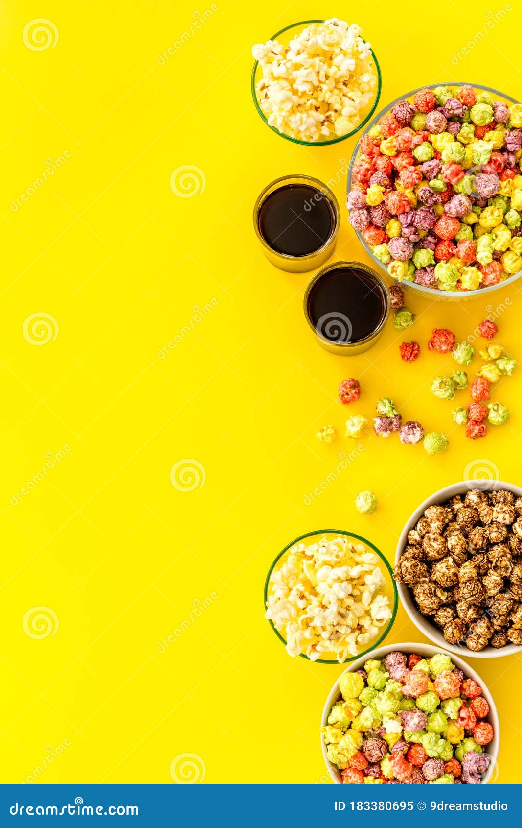 Colored Popcorn Texture Background. Sweet Popcorn. Royalty-Free Stock ...