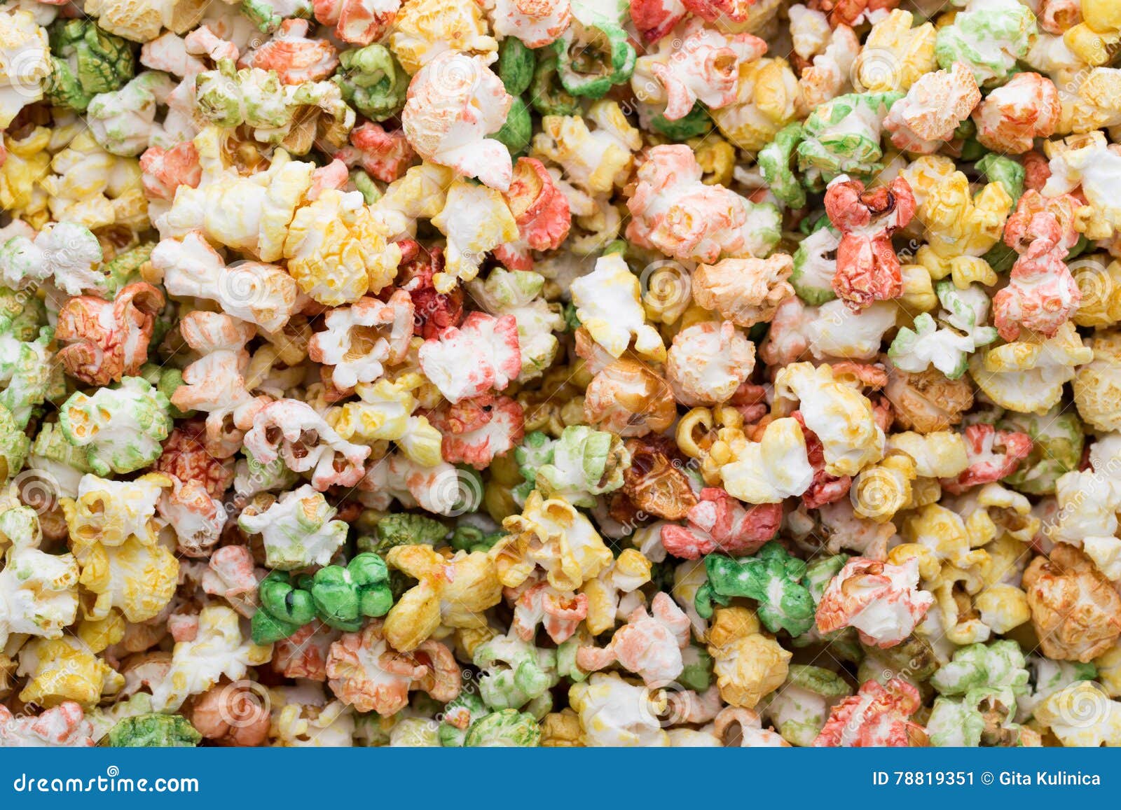 Colored Popcorn Texture Background. Sweet Popcorn. Royalty-Free Stock ...