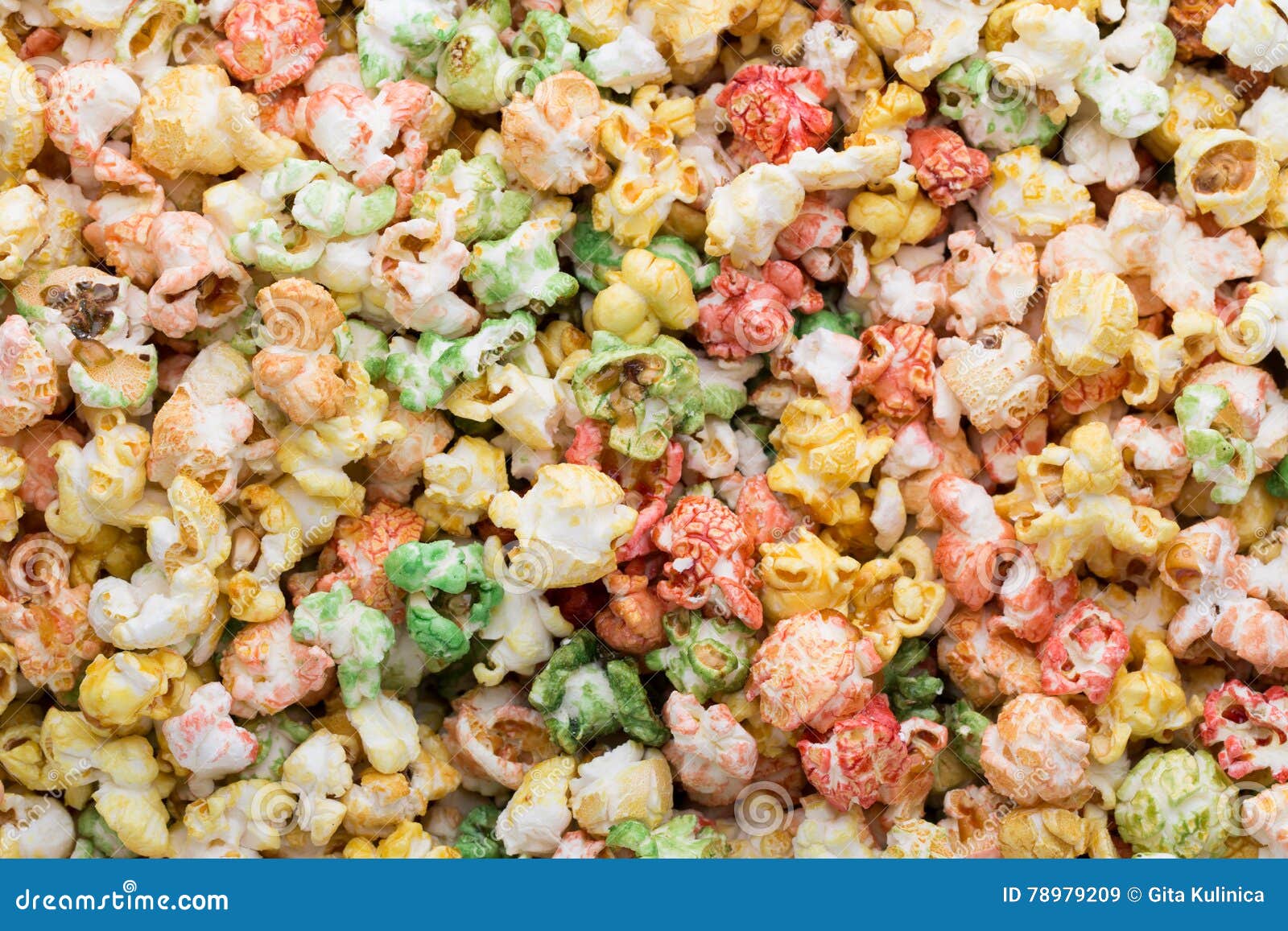 Colored Popcorn Texture Background. Sweet Popcorn. Royalty-Free Stock ...