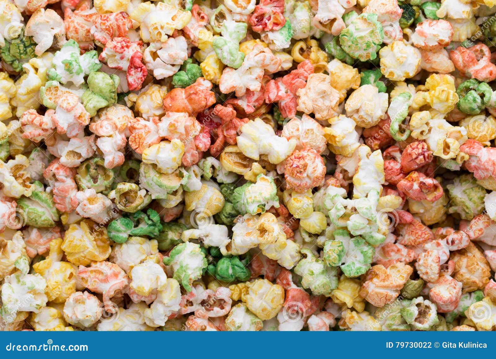 Colored Popcorn Texture Background. Sweet Popcorn Stock Photo - Image ...