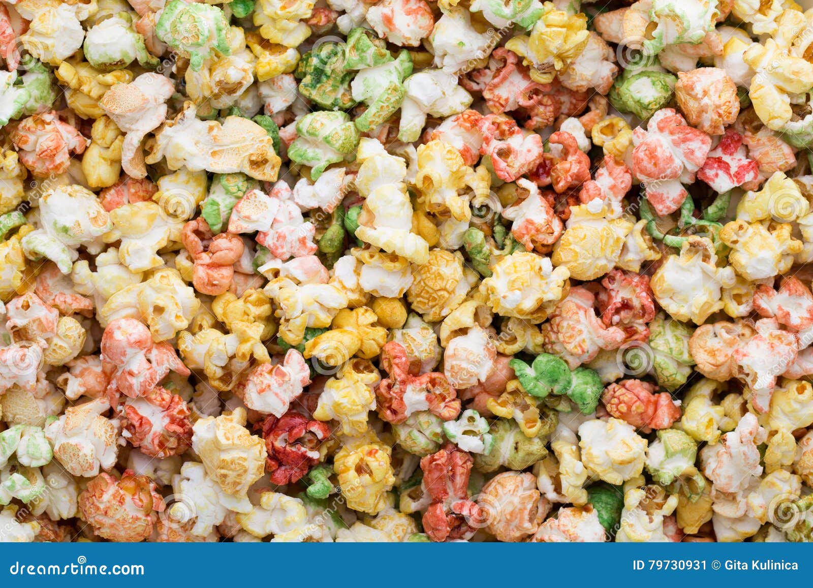 Colored Popcorn Texture Background. Sweet Popcorn Stock Image - Image ...