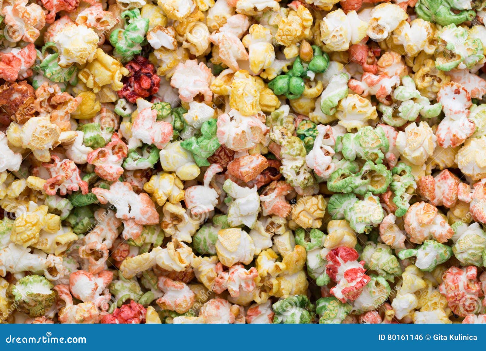 Colored Popcorn Texture Background Sweet Popcorn. Stock Photo ...