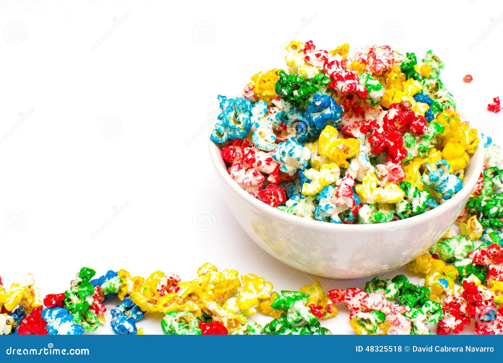 Colored popcorn stock photo. Image of festive, food, caramelized - 48325518