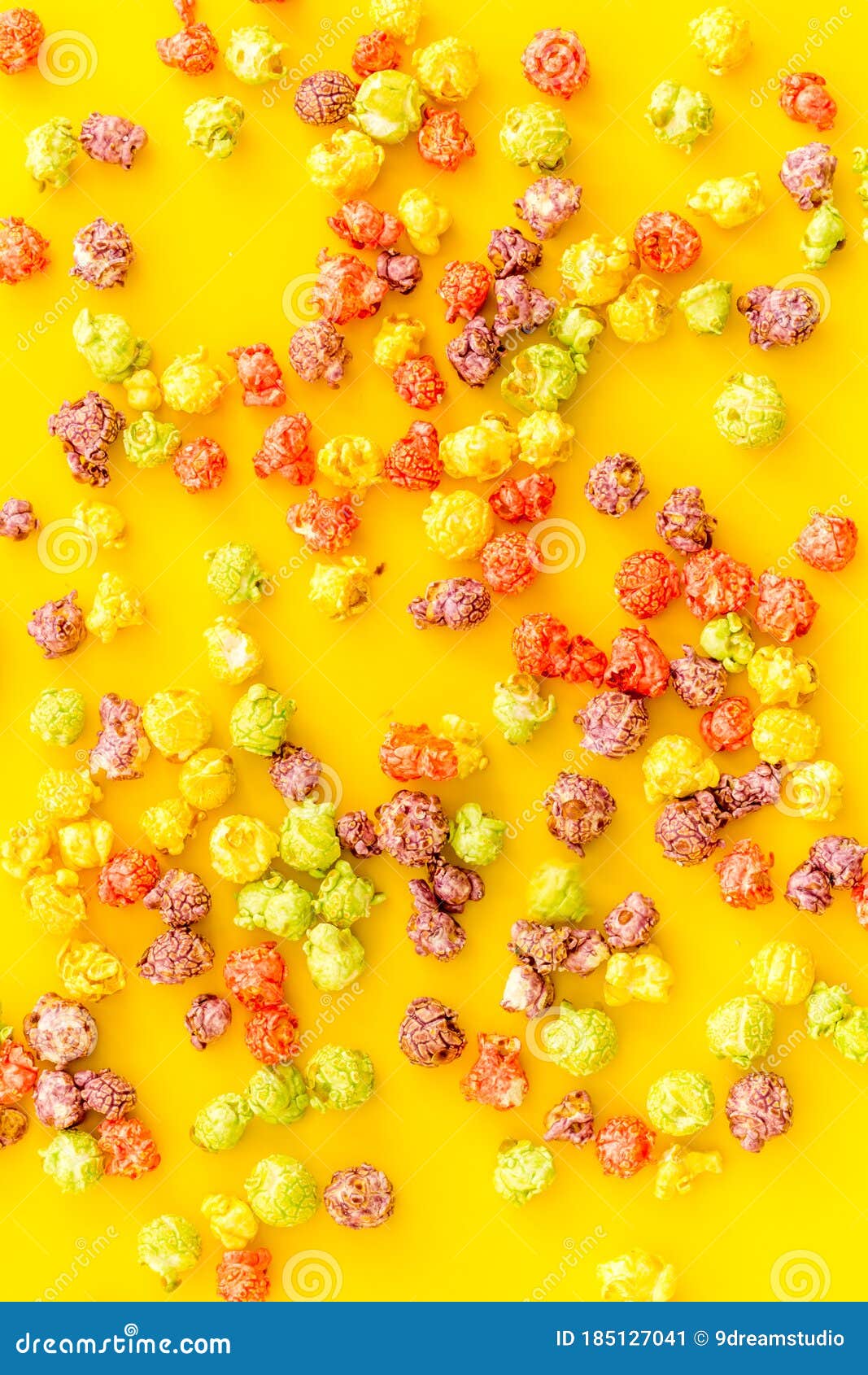 Colored Popcorn Texture Background Sweet Popcorn. Stock Photo ...
