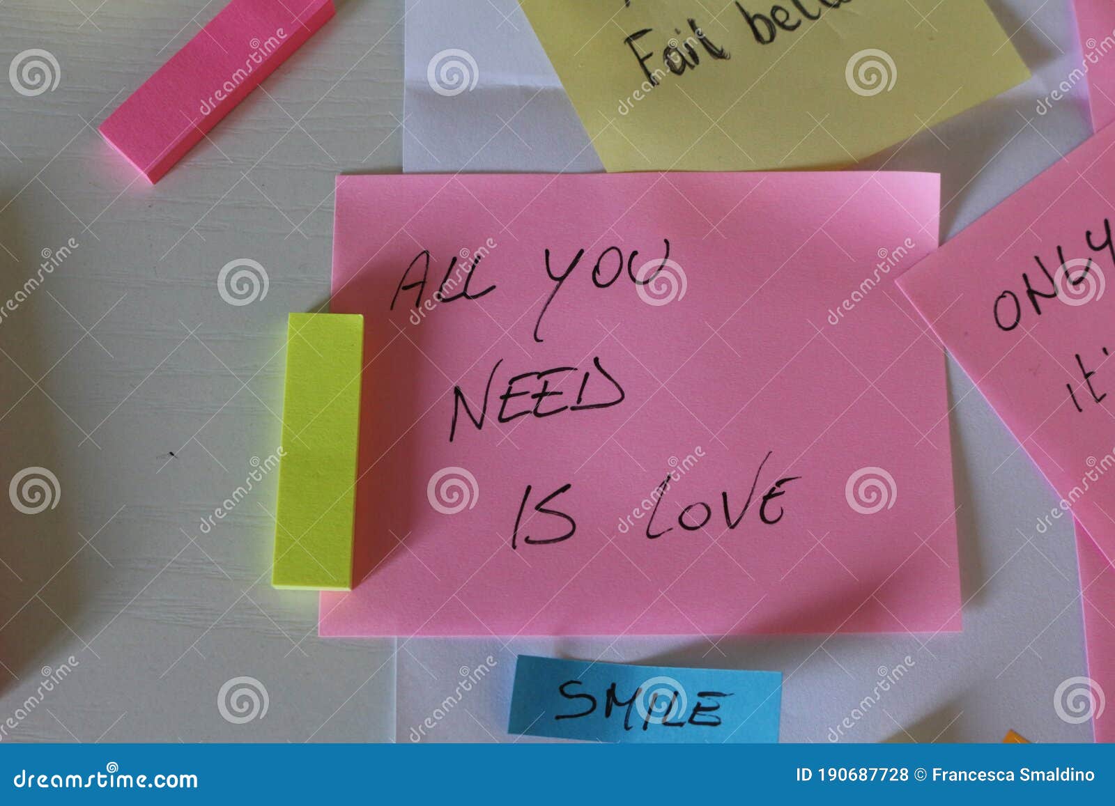 Post-it with Motivational Phrases Stock Photo - Image of memo ...